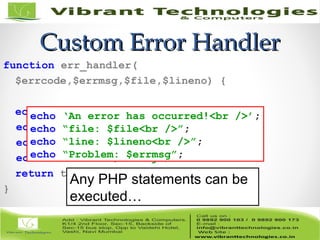 Error Handling In PHP with all Try catch anf various runtime errors | PPT