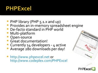 PHPExcel and OPENXML4J | PPT