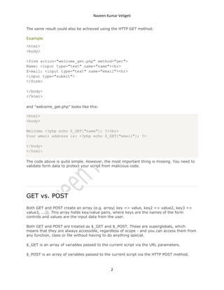 Php forms and validations by naveen kumar veligeti | DOCX