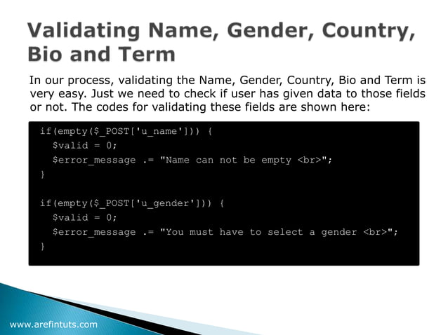 PHP Form Validation Technique | PPTX | Internet for Beginners | Internet