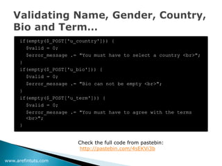 PHP Form Validation Technique | PPTX