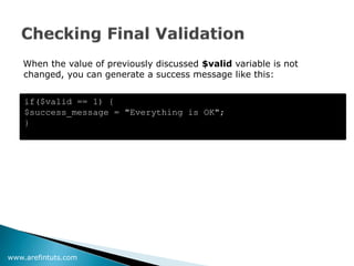 PHP Form Validation Technique | PPTX