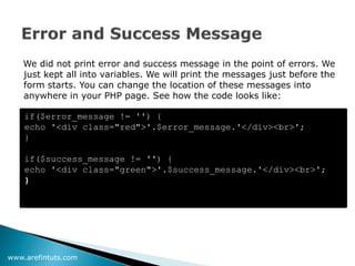 PHP Form Validation Technique | PPTX