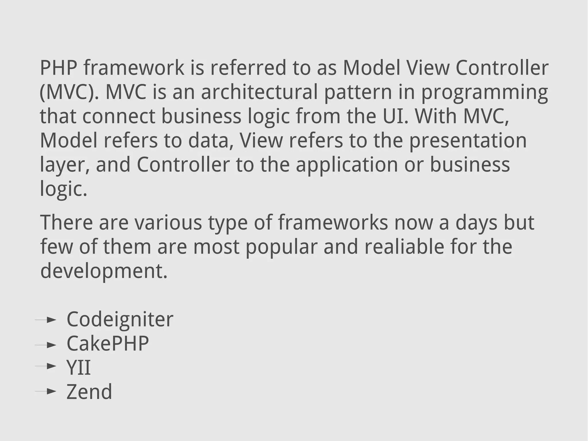 Php Frameworks Ppt
