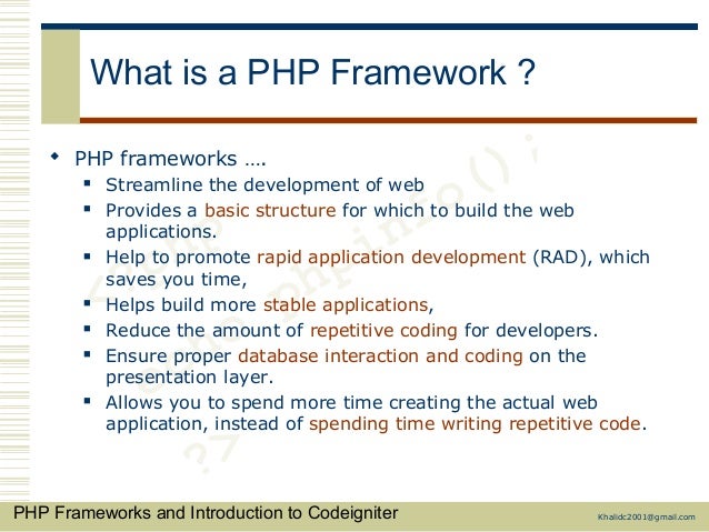 PHP Frameworks and CodeIgniter