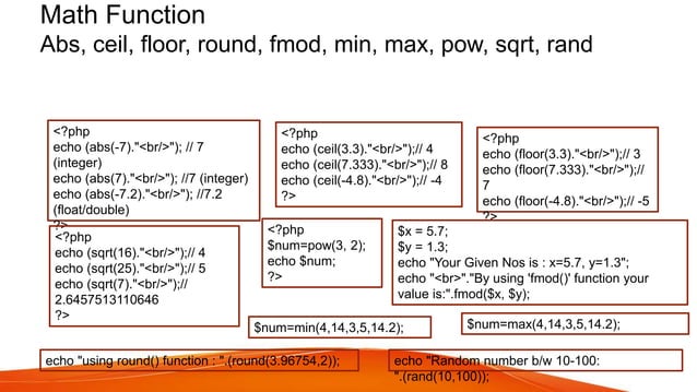 Php functions | PPTX