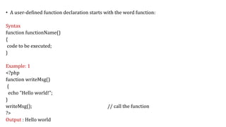 PHP FUNCTIONS AND ARRAY.pptx