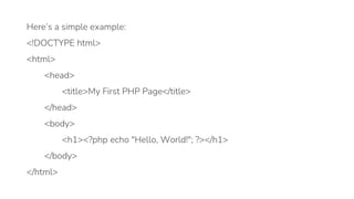 PHP Fundamentals: A Comprehensive Introduction | PPTX