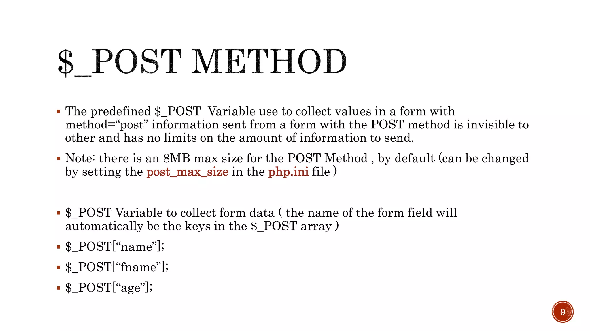 Form Handling using PHP | PPTX