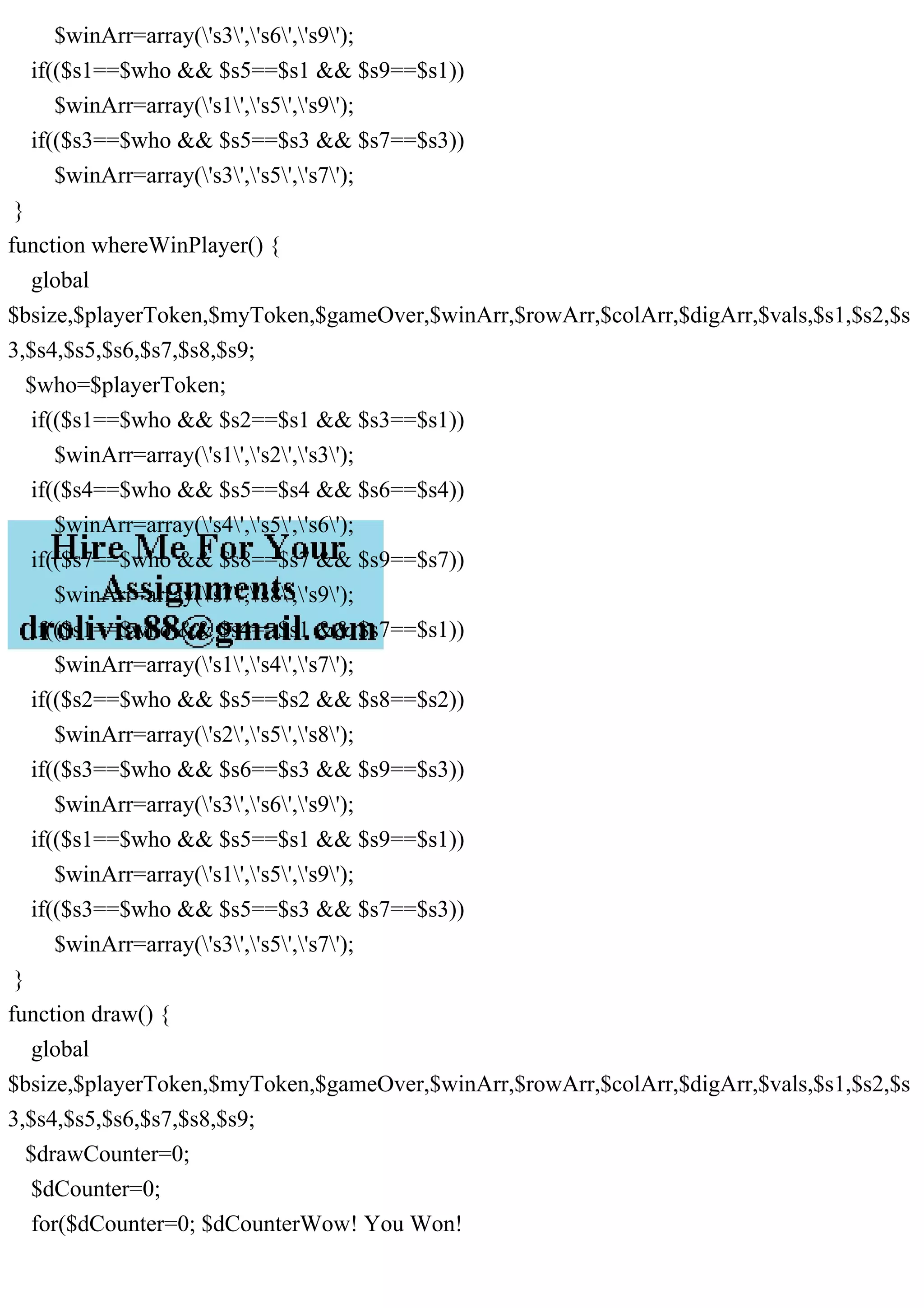 php global $bsize,$playerToken,$myToken,$gameOver,$winArr,$rowAr.pdf