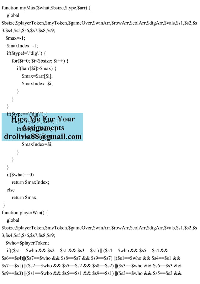 php global $bsize,$playerToken,$myToken,$gameOver,$winArr,$rowAr.pdf