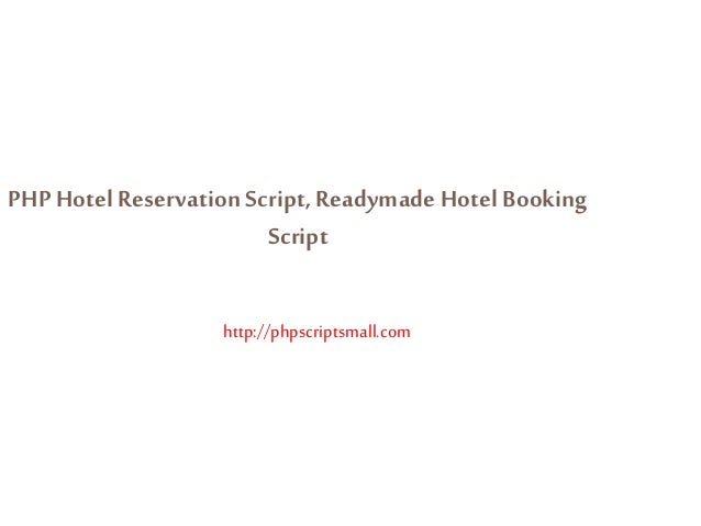 Php Hotel Reservation Script
