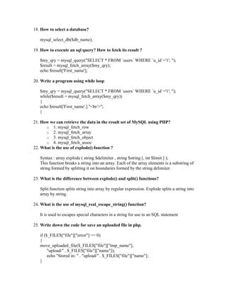 Php interview questions | DOCX