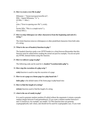 Php interview questions | DOCX