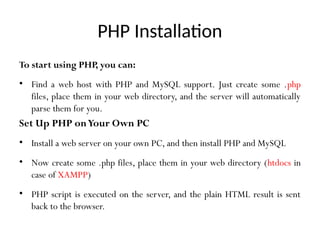 PHP Lecture 01 .pptx PHP Lecture 01 pptx | PPT