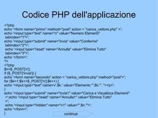 Array e Linguaggio PHP | PPT