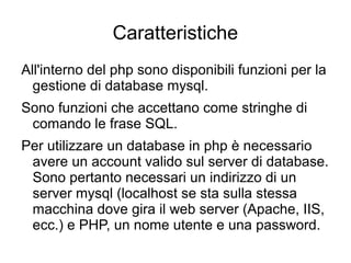 Interazione di PHP con Mysql | PPT