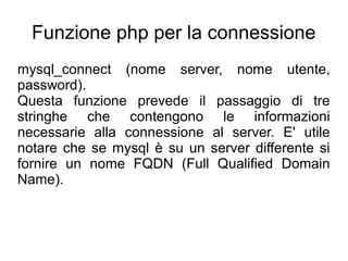 Interazione di PHP con Mysql | PPT