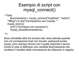 Interazione di PHP con Mysql | PPT