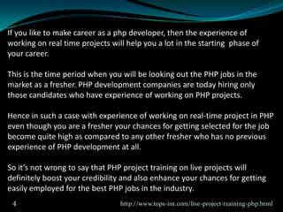 Php live project training | PPT