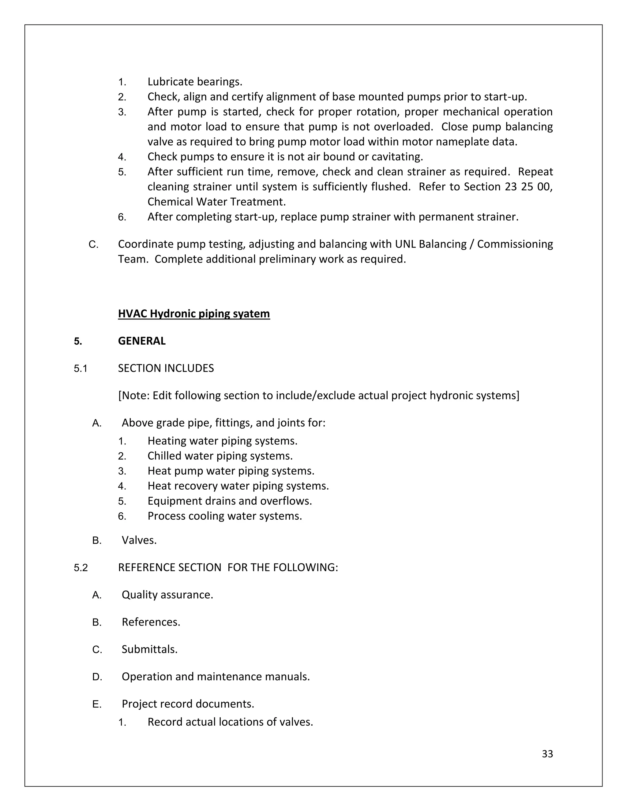 Technical Specification MEP Works | PDF