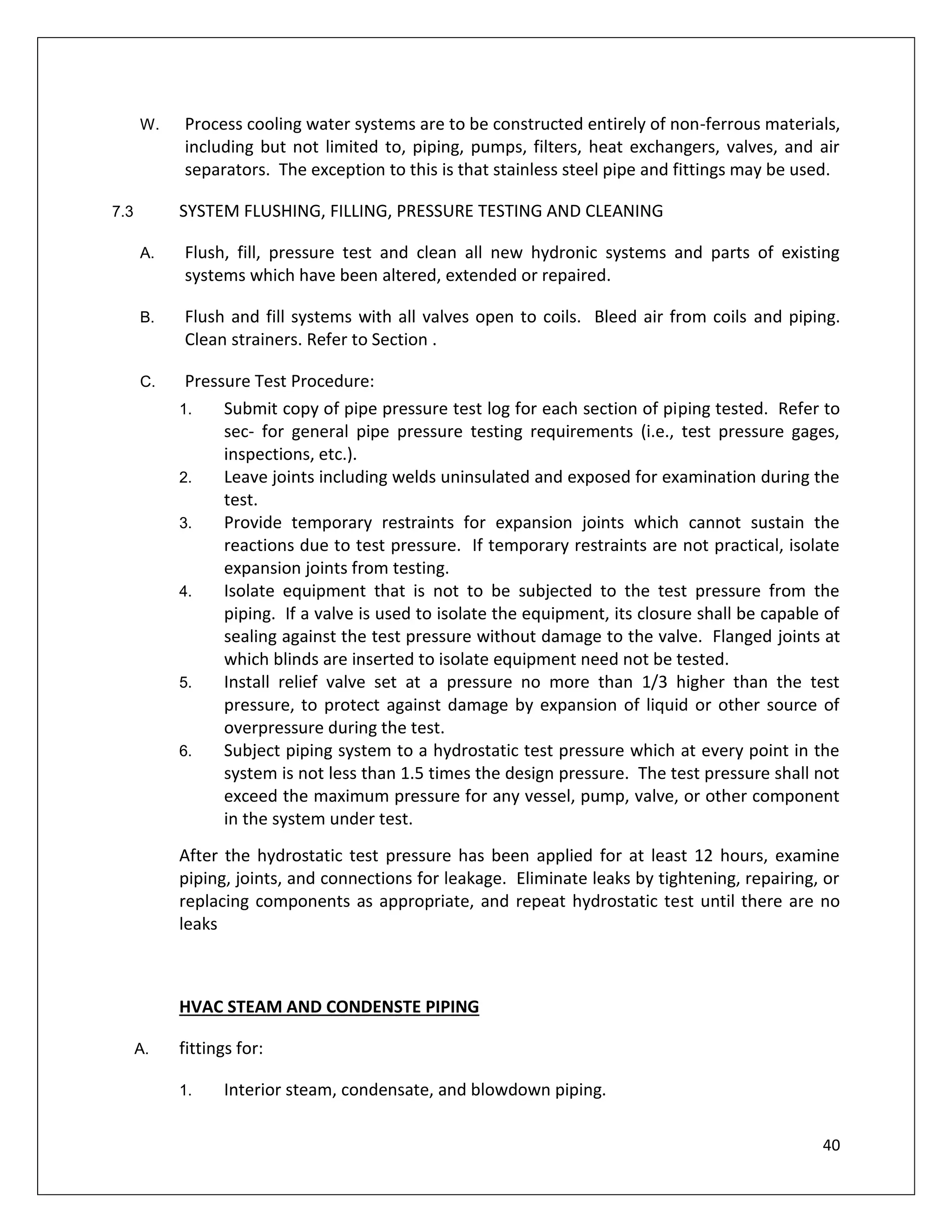 Technical Specification MEP Works | PDF