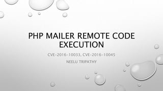 PHP Mailer Remote Code Execution | PPT