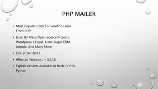PHP Mailer Remote Code Execution | PPT