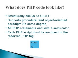 Introducation to php for beginners | PPT