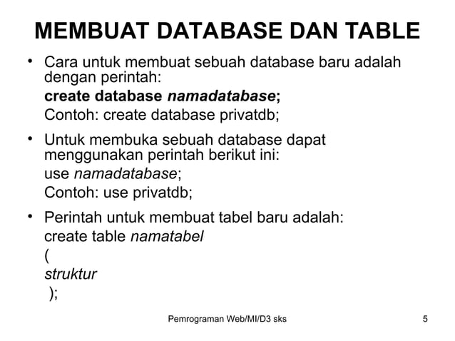 Materi pemrogwaman web tentang PHP MySQL.ppt