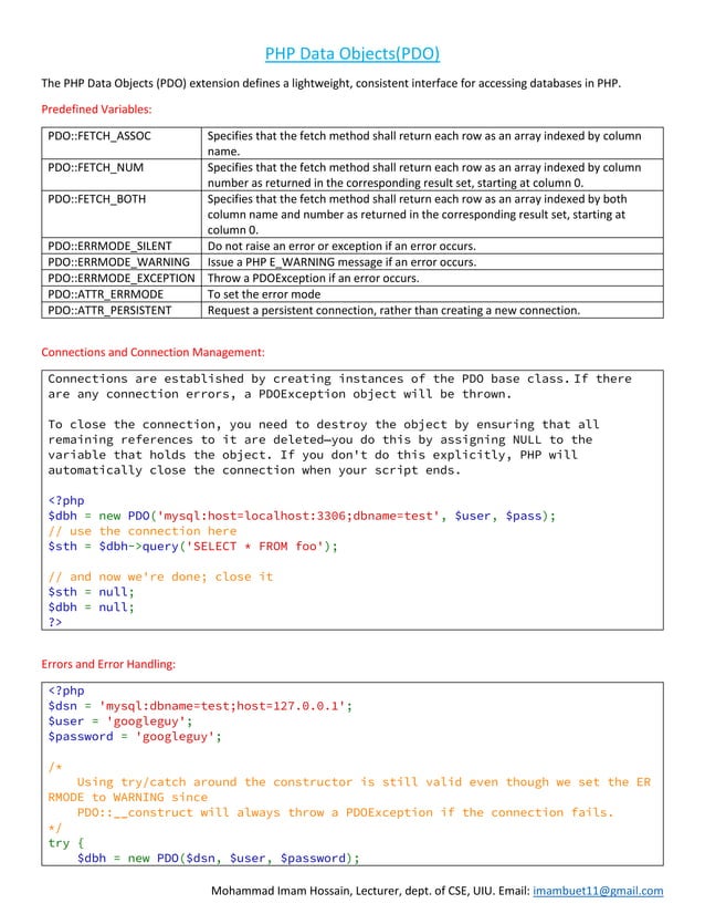 Web 10 | PHP with MySQL | PDF