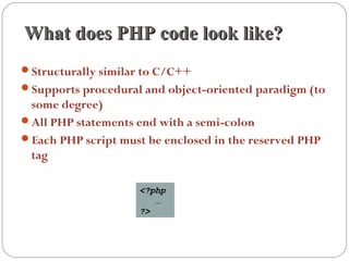 Php Tutorial | Introduction Demo | Basics | PPT