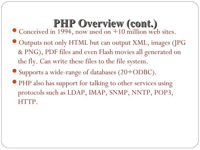 Learning Of Php And My Sql Tutorial For Beginners Ppt