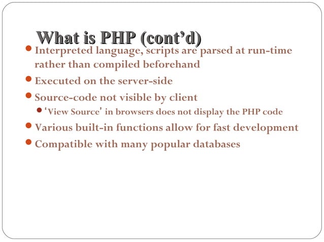 Learning Of Php And My Sql Tutorial For Beginners Ppt