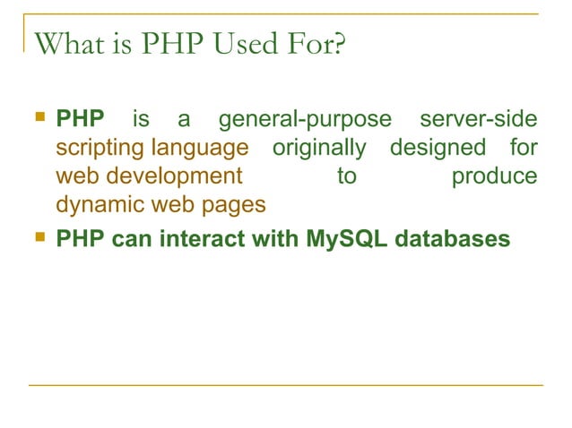 Php mysql ppt | PPT