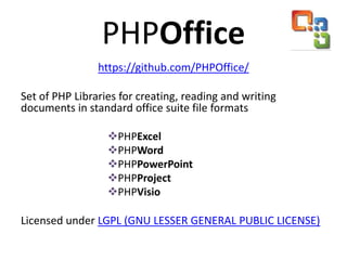 What is PHPOffice? | PPTX | Desktop Publishing | Computer Software and Applications