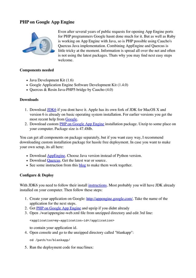 PHP on Google App Engine | PDF