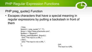 Php pattern matching | PPTX | Programming Languages | Computing