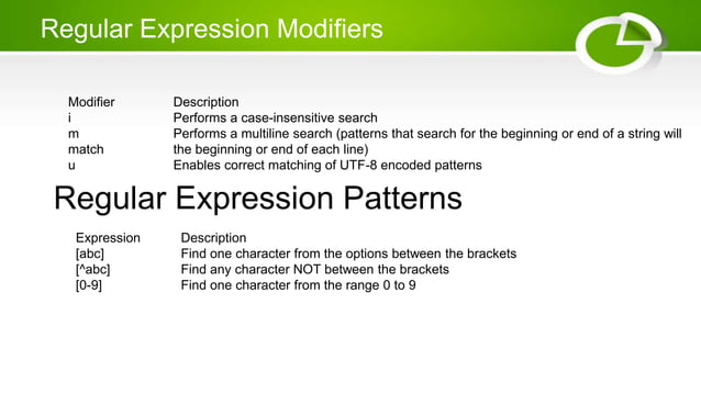 Php pattern matching | PPTX | Programming Languages | Computing