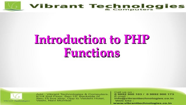 Php Introduction To Php Functions