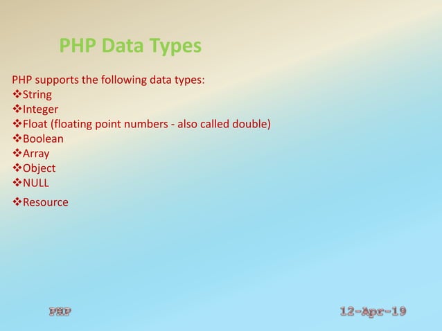 PHP Basics | PPT