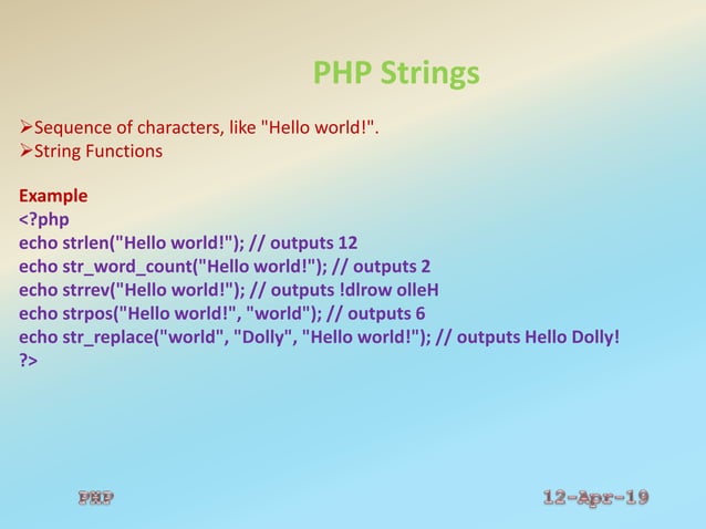 PHP Basics | PPT