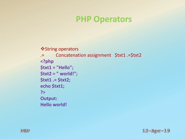 PHP Basics | PPT