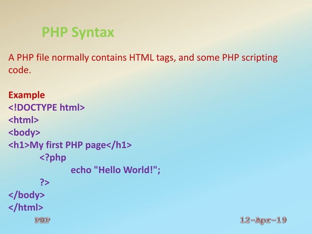 PHP Basics | PPT