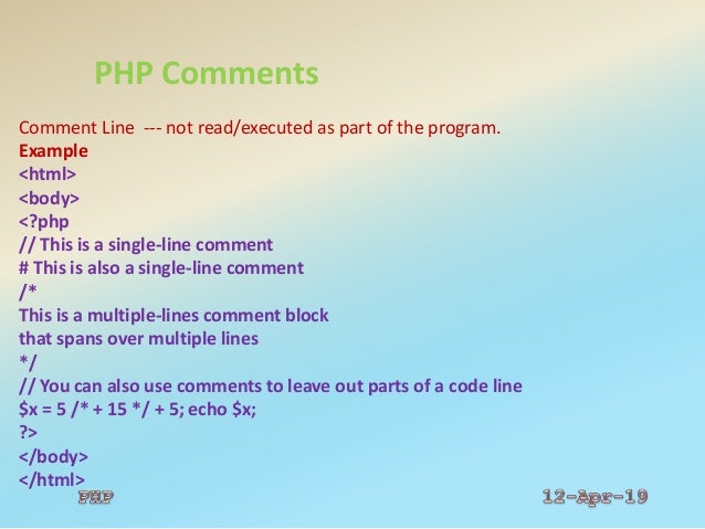PHP Basics