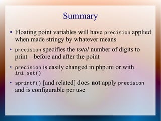 PHP floating point precision | PPT