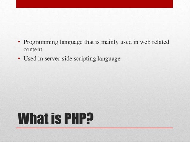PHP Presentation