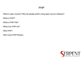 PHP BASIC PRESENTATION | PPT