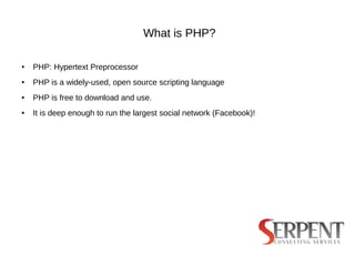 PHP BASIC PRESENTATION | PPT