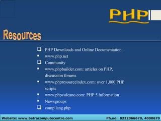 PHP Training Institute in Ambala | PPT